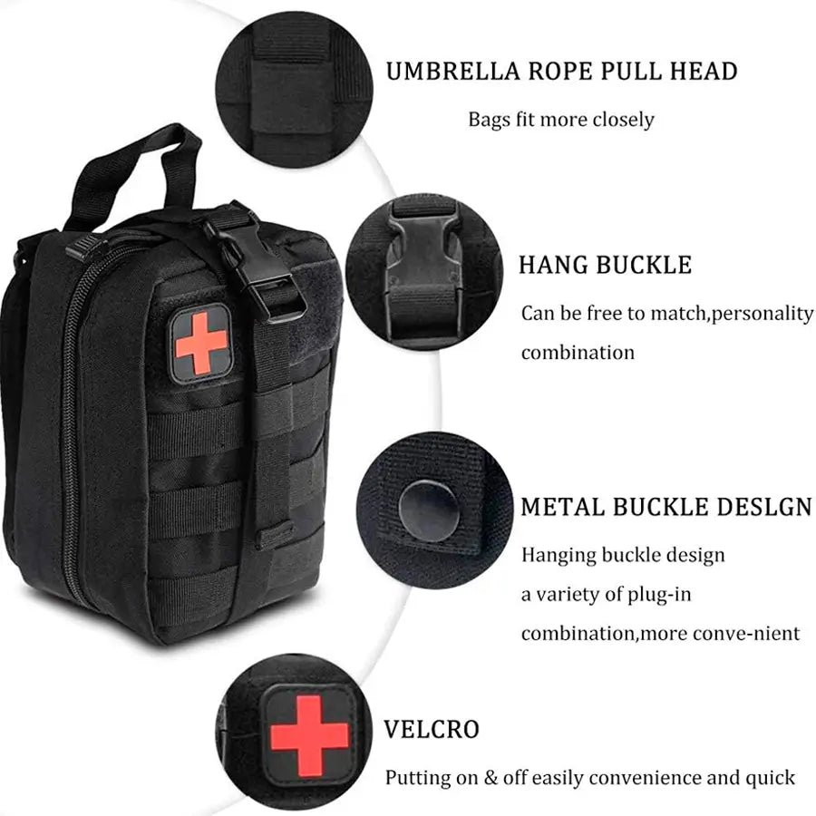 Bolso Botiquin Molle Negro – Warriors Colombia